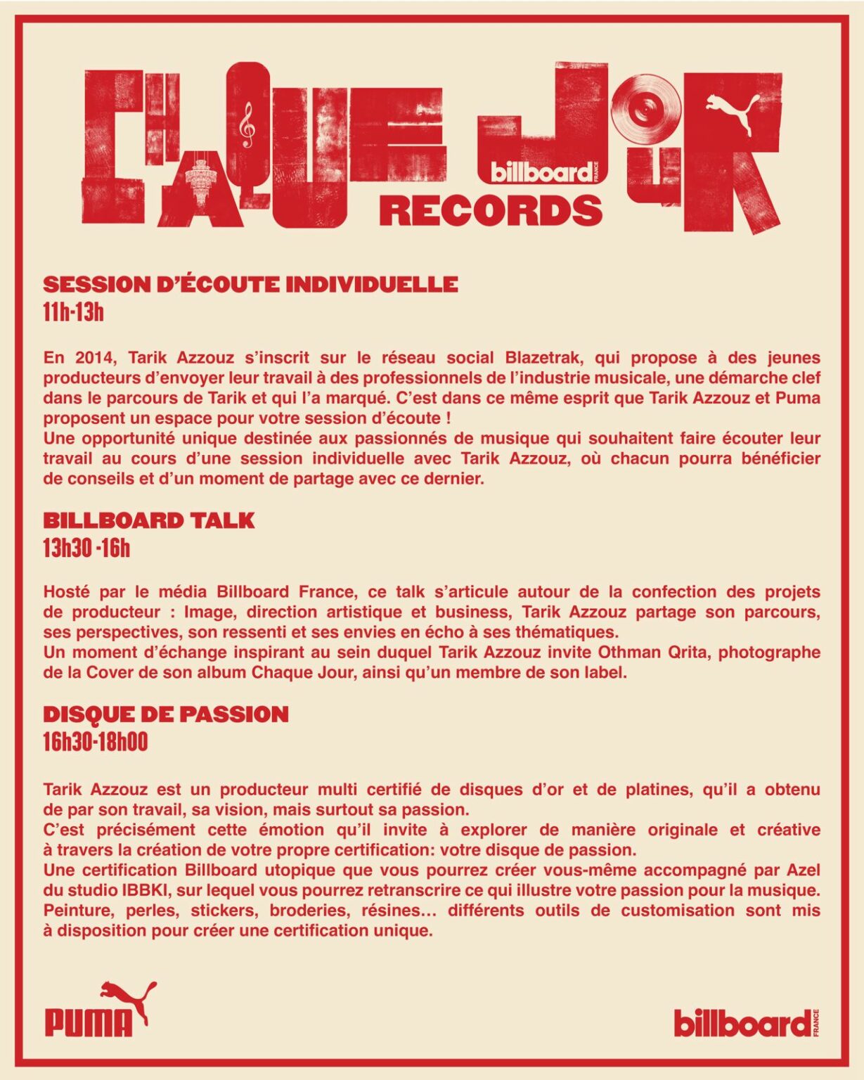 Tarik Azzouz et Puma vous invitent à une masterclass exclusive ...